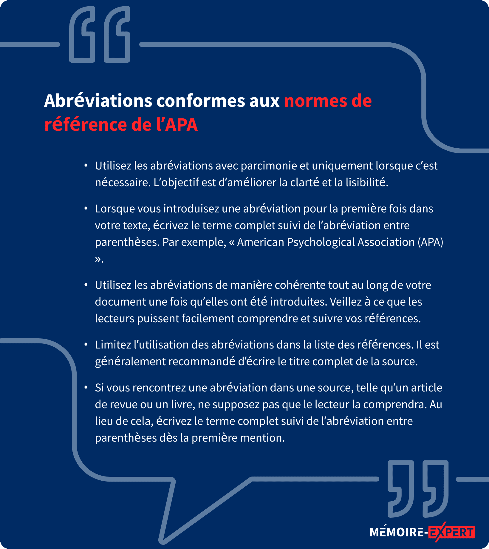 Liste d'abréviations de mémoire : exemples 📑